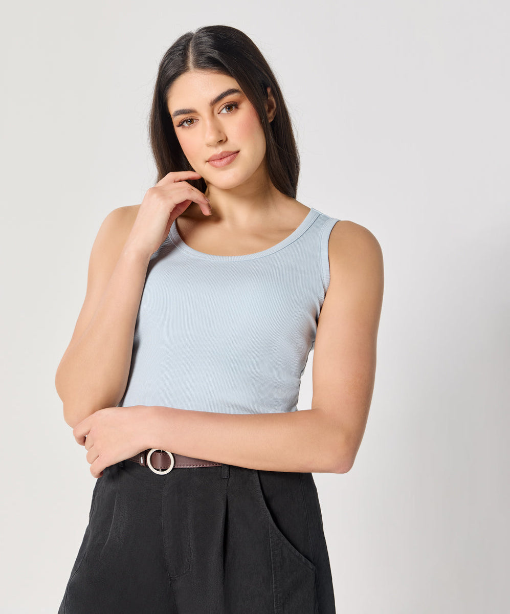 Blue Rib Cami Top – GLOBAL ZIGZAG