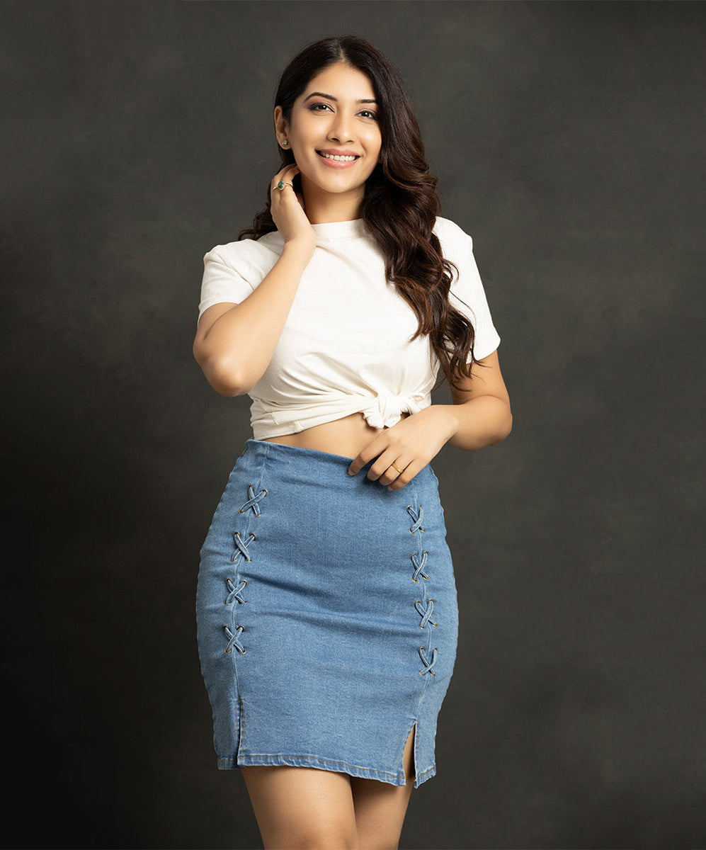 Side Looped Mini Shift Denim Skirt – GLOBAL ZIGZAG
