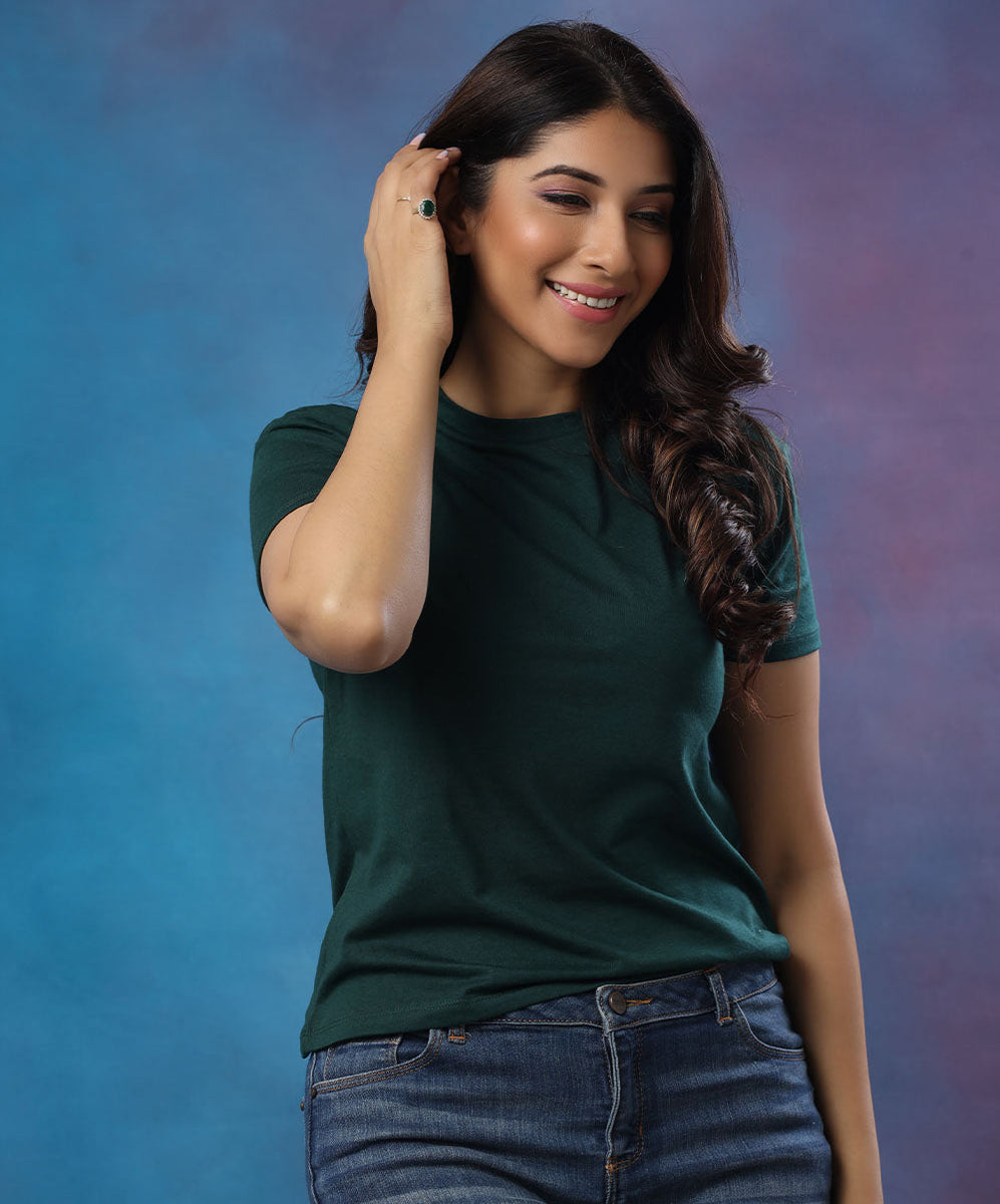 Basic Crew Neck Dark Green Tshirt – GLOBAL ZIGZAG
