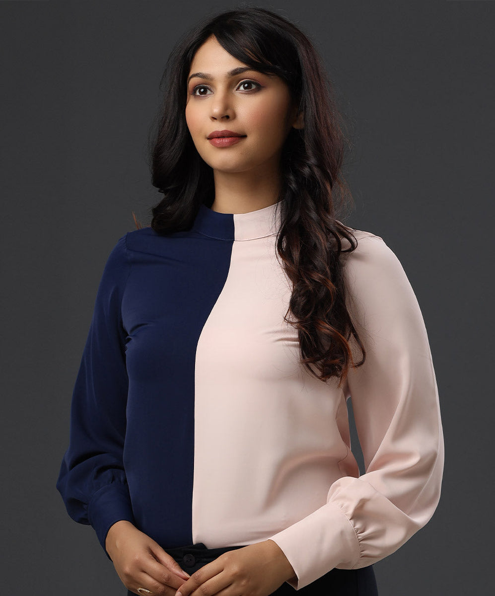 Solid Two Tone Chiffon Top – GLOBAL ZIGZAG