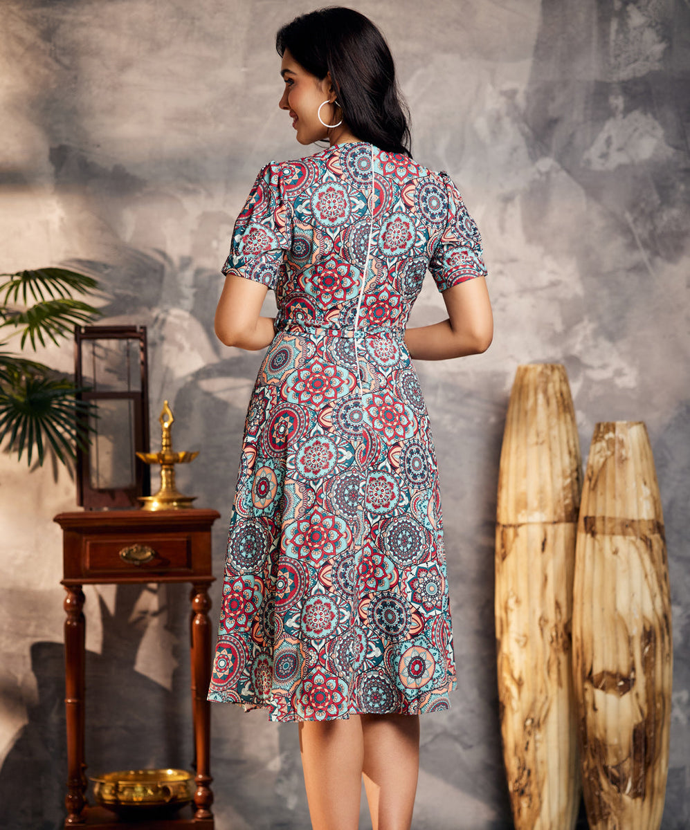 Mandela Magical Printed Vneck Dress – GLOBAL ZIGZAG